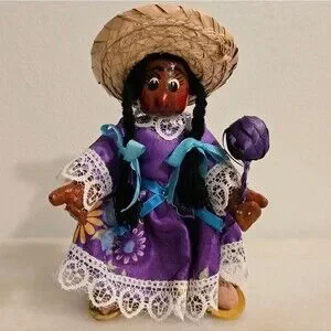 Hand Crafted | Other | Vintage Mexican Folk Art Oil Cloth Peasant ...